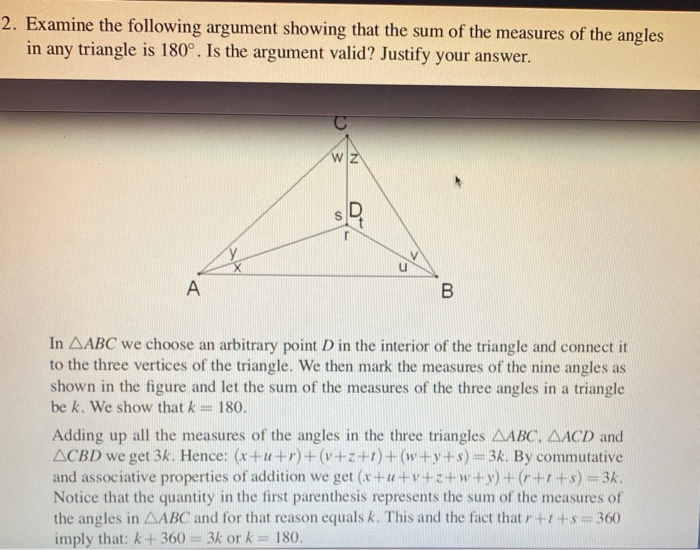 Solved 2. Examine the following argument showing that the | Chegg.com
