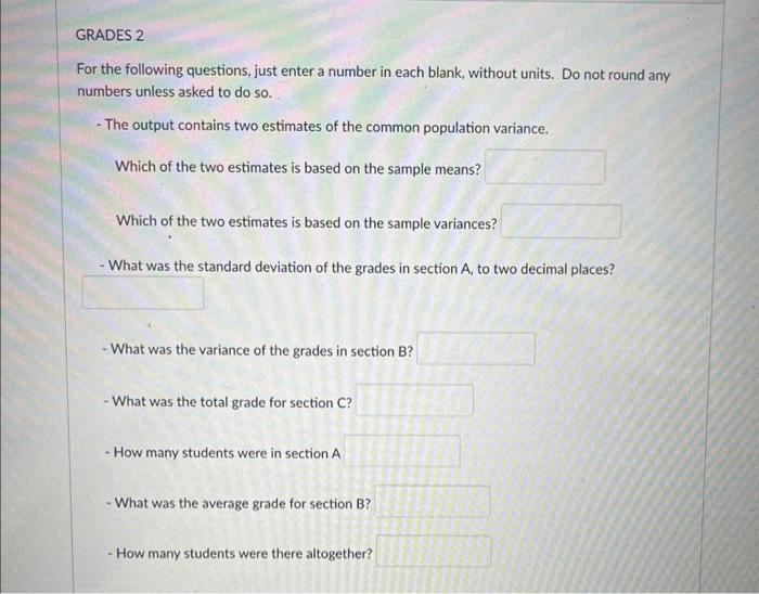 Solved Use the information provided below for the GRADES | Chegg.com
