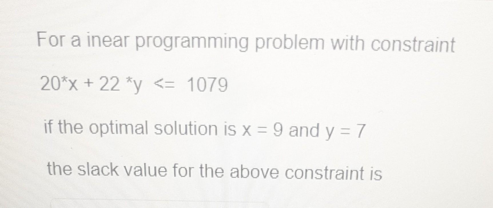 Solved For A Inear Programming Problem With Constraint 4810