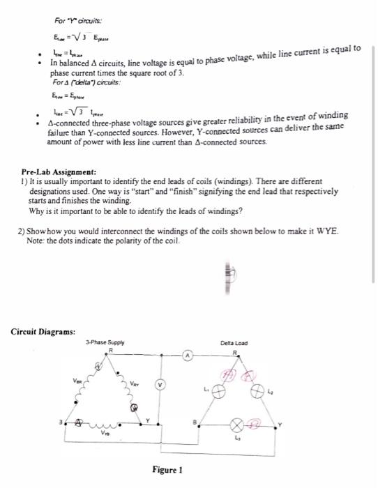 Eng 2E: Electrical Machines I lab ±1: Three - Phase | Chegg.com