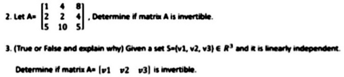 Solved Bio sl 2. Let As 2 2 4. Determine if matria A is | Chegg.com