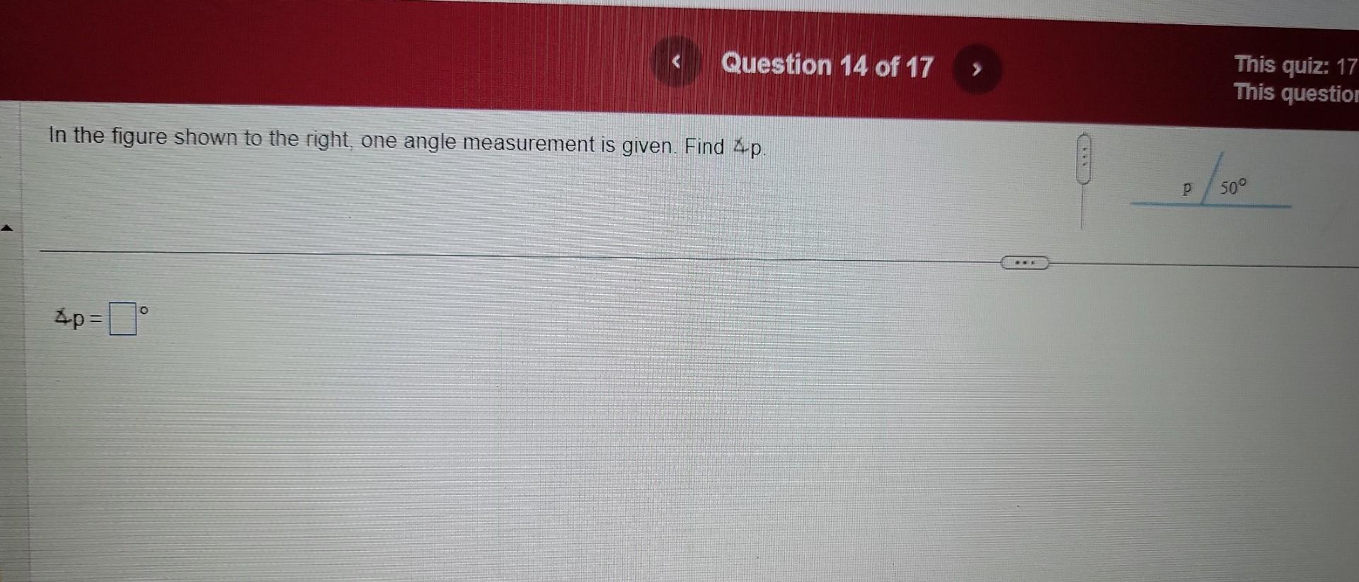 Solved In the figure shown to the right, one angle | Chegg.com