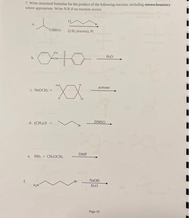 Solved Write structural formulas for the product of the | Chegg.com