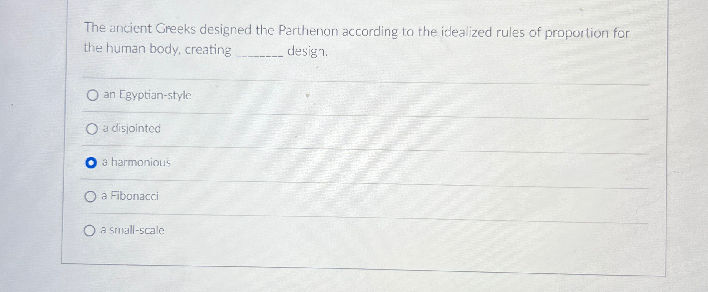Solved The ancient Greeks designed the Parthenon according | Chegg.com