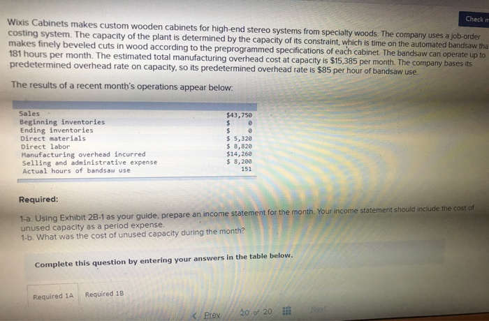 Solved Check Wixis Cabinets makes custom wooden cabinets for | Chegg.com