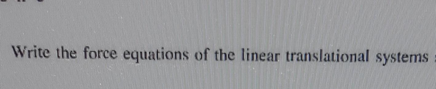 Solved (c) Write the force equations of the linear | Chegg.com