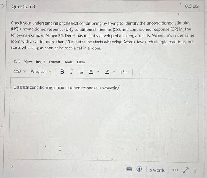 Solved Check your understanding of classical conditioning by | Chegg.com