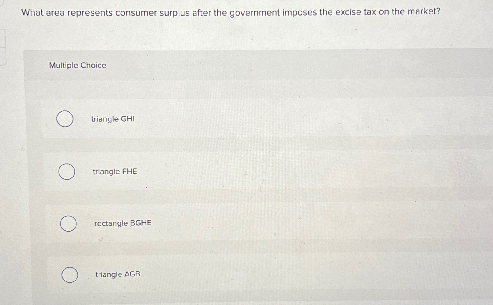 Solved What area represents consumer surplus after the | Chegg.com