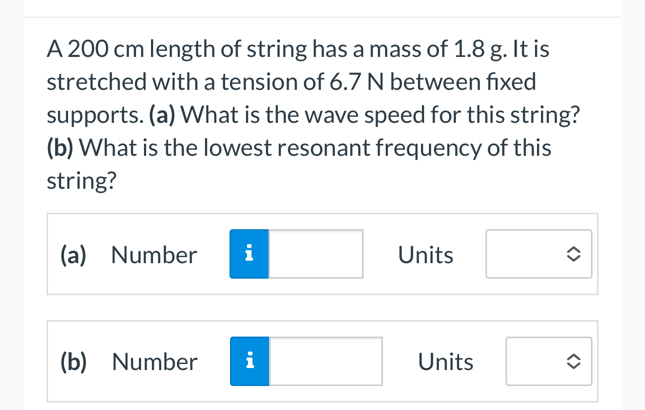 Solved A 200cm ﻿length of string has a mass of 1.8g. ﻿It is | Chegg.com
