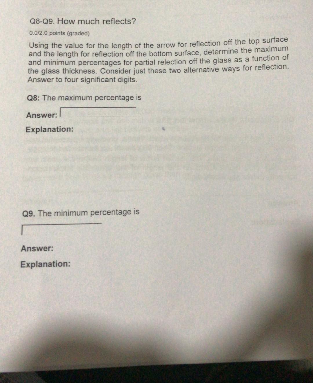 Solved Q8-Q9. How much reflects? 0.0/2.0 points (graded) | Chegg.com