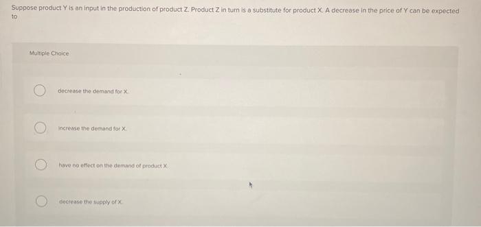Solved Suppose product is an input in the production of | Chegg.com