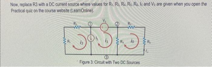 Solved Now, replace R3 with a DC current source where values | Chegg.com