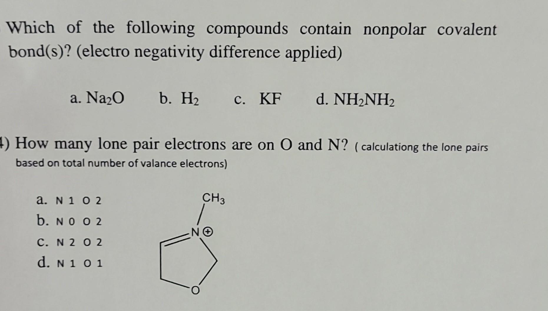Solved Which of the following compounds contain nonpolar | Chegg.com