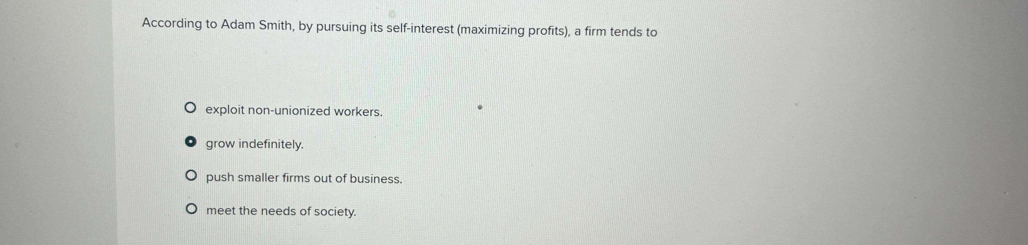 Solved According to Adam Smith, by pursuing its | Chegg.com