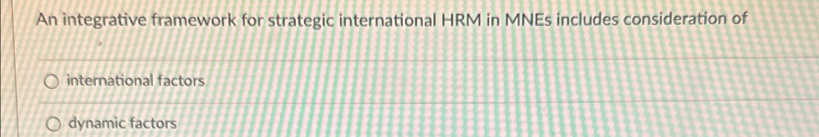 Solved An integrative framework for strategic international | Chegg.com