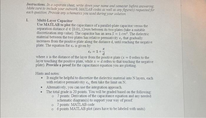 Solved Instructions. In a separate sheet, write down your | Chegg.com