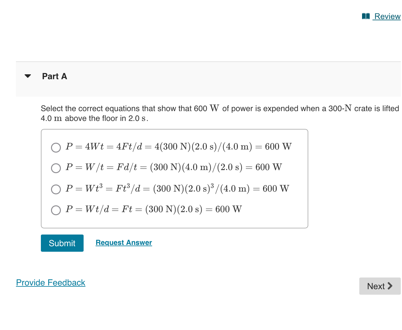 Solved Part ASelect the correct equations that show that | Chegg.com