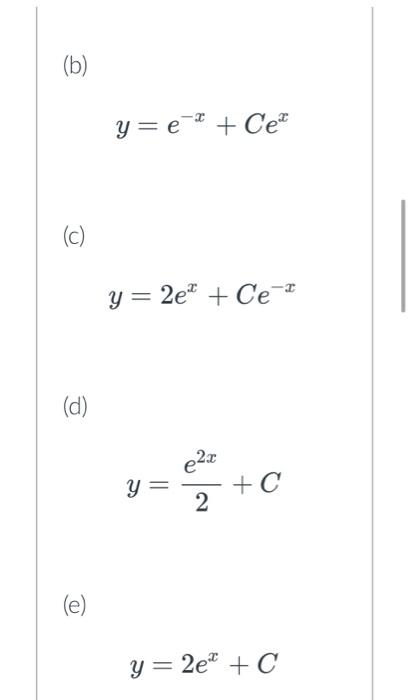 Solved For the following differential equation. y′+y=ex. | Chegg.com
