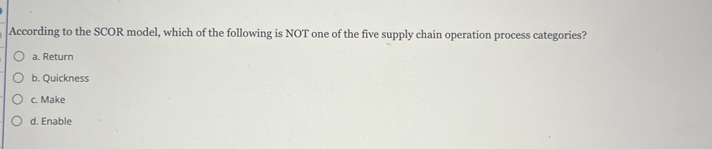 Solved According to the SCOR model, which of the following | Chegg.com