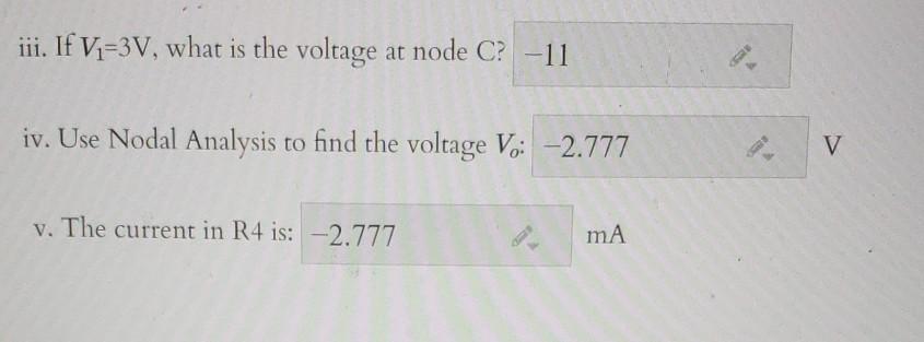 Solved C с R1 R2 2k 1k V1 R3 OM A B M 2k 11 R4 1k 4mA D ор | Chegg.com