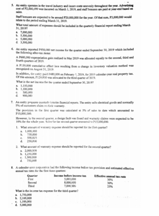 Solved Operating Segment and Interim Reporting 1. An entity | Chegg.com