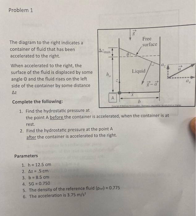 Solved The diagram to the right indicates a container of | Chegg.com