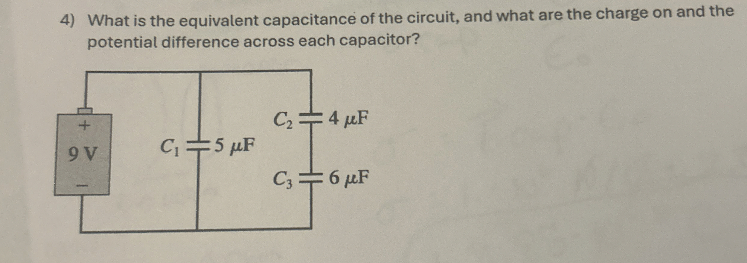 Solved What is the equivalent capacitance of the circuit, | Chegg.com