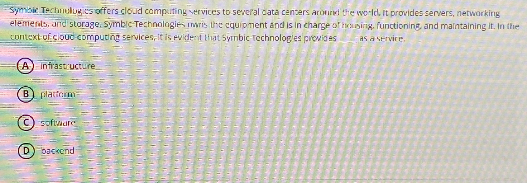 Solved Symbic Technologies offers cloud computing services | Chegg.com