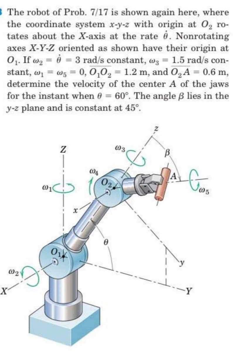 Solved The robot of Prob. 717 ﻿is shown again here, where | Chegg.com