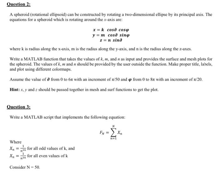 Solved A Spheroid Rotational Ellipsoid Can Be Constructed