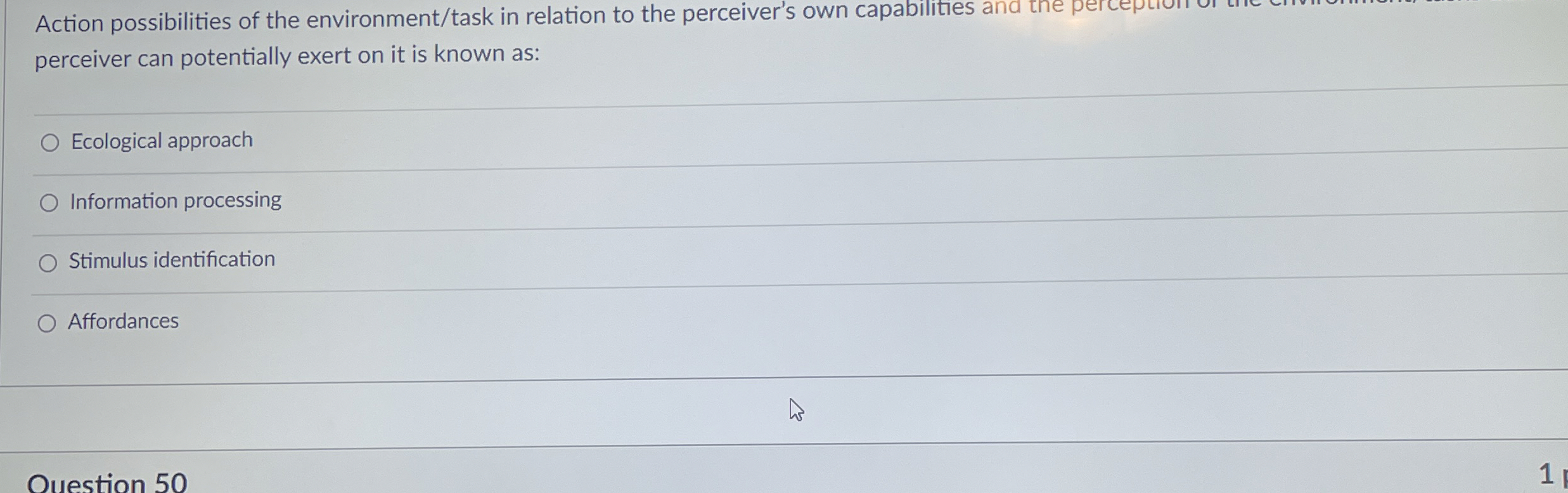 Solved Action possibilities of the environment/task in | Chegg.com