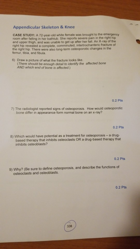 Solved Appendicular Skeleton & Knee CASE STUDY: A | Chegg.com