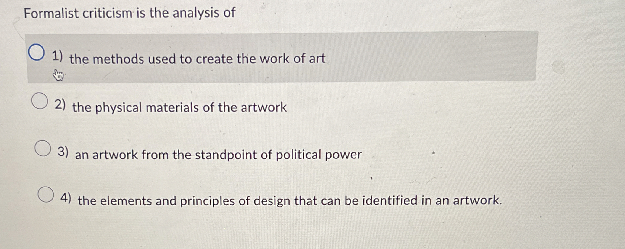 Solved Formalist criticism is the analysis ofthe methods | Chegg.com