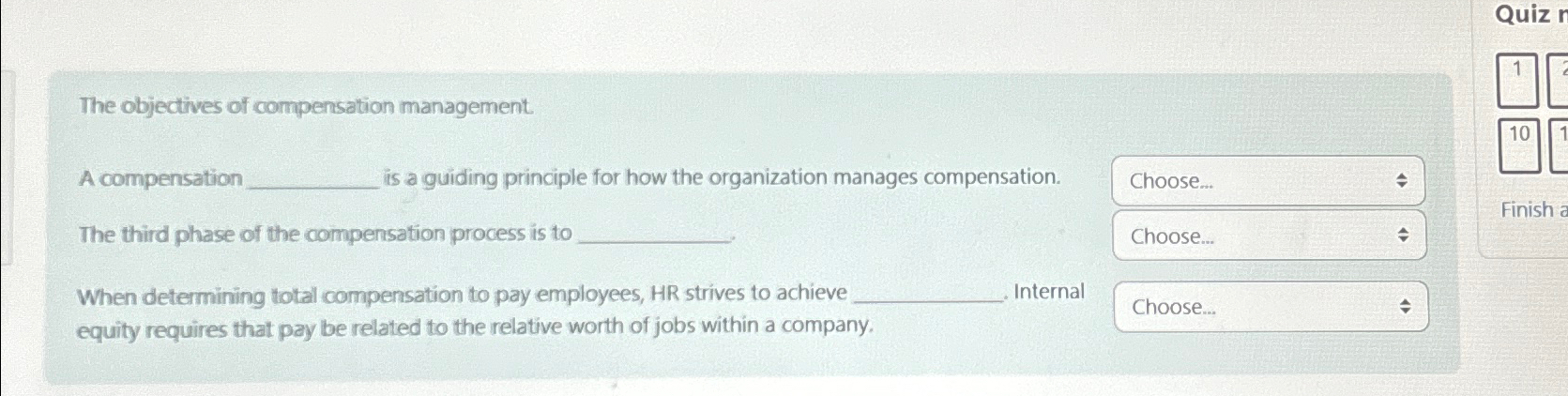 Solved The objectives of compensation management.A | Chegg.com