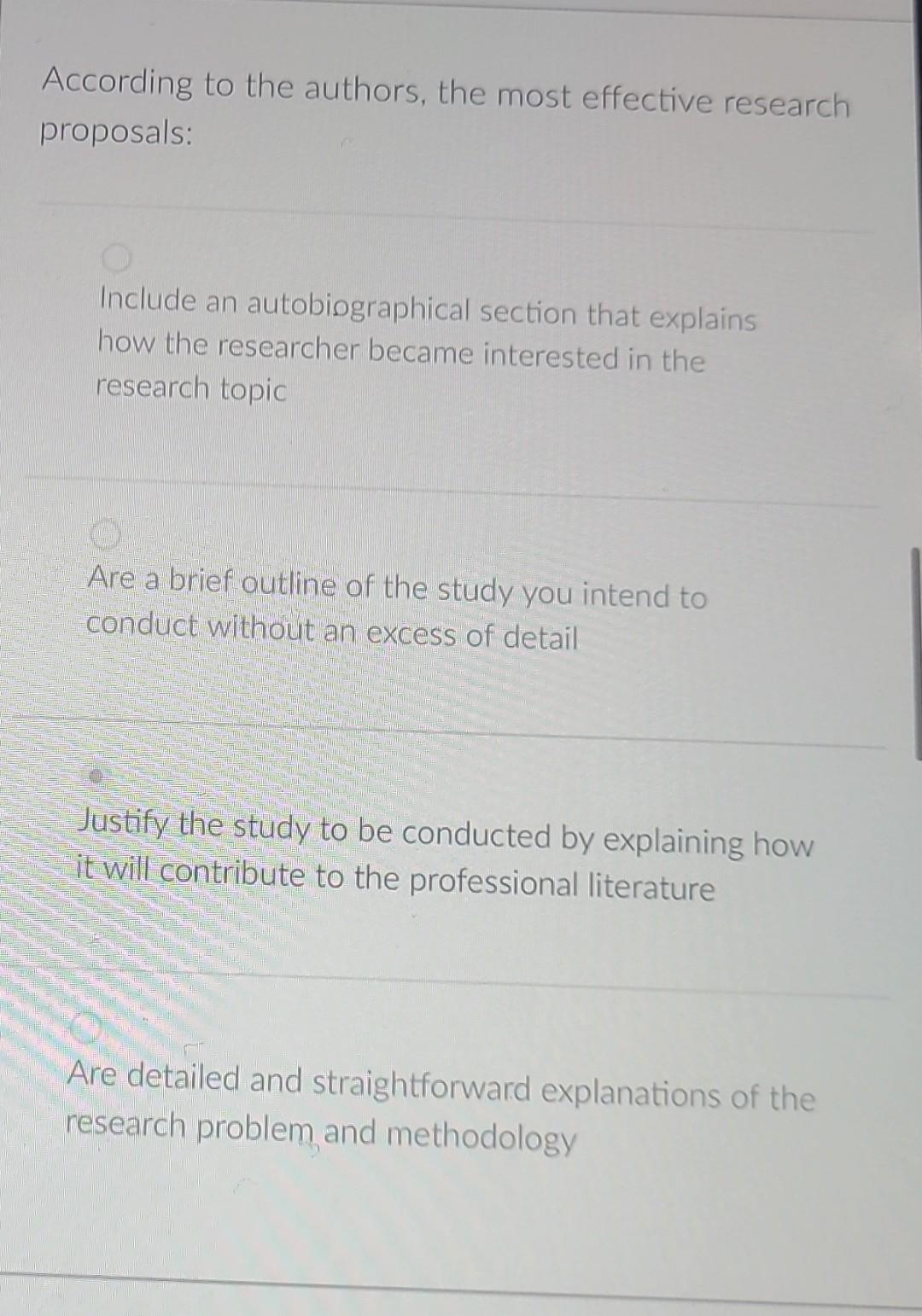 Solved According to the authors, the most effective research | Chegg.com