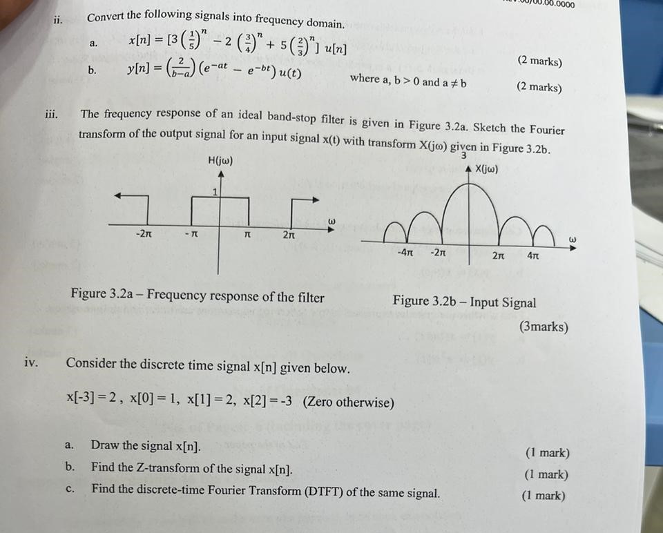 ii. ﻿Convert the following signals into frequency | Chegg.com
