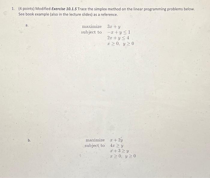 Solved 1. (4 points) Modified Exercise 10.1.5 Trace the | Chegg.com