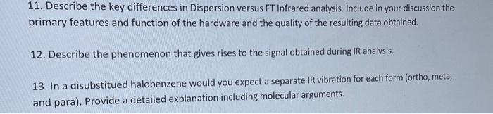 11. Describe the key differences in Dispersion versus | Chegg.com