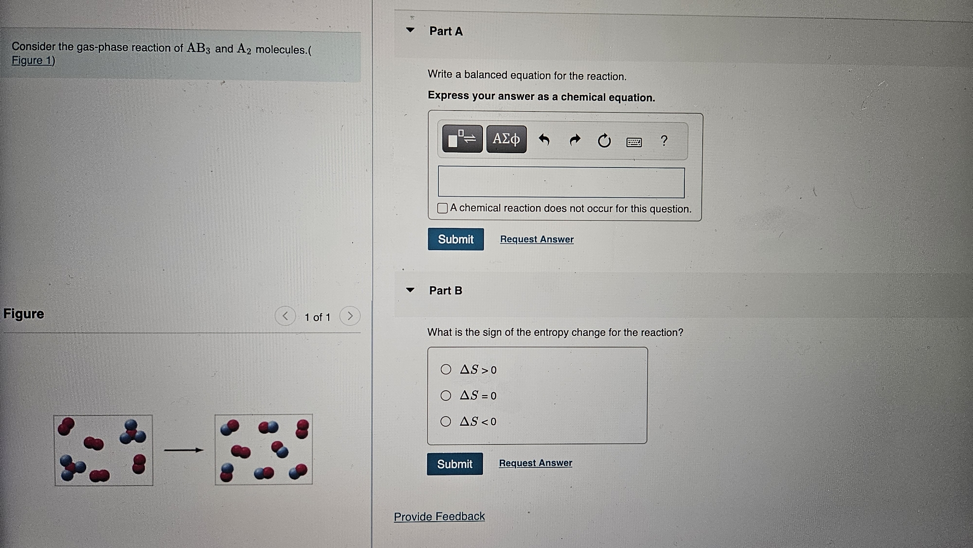 Solved Consider The Gas Phase Reaction Of Ab3 and A2