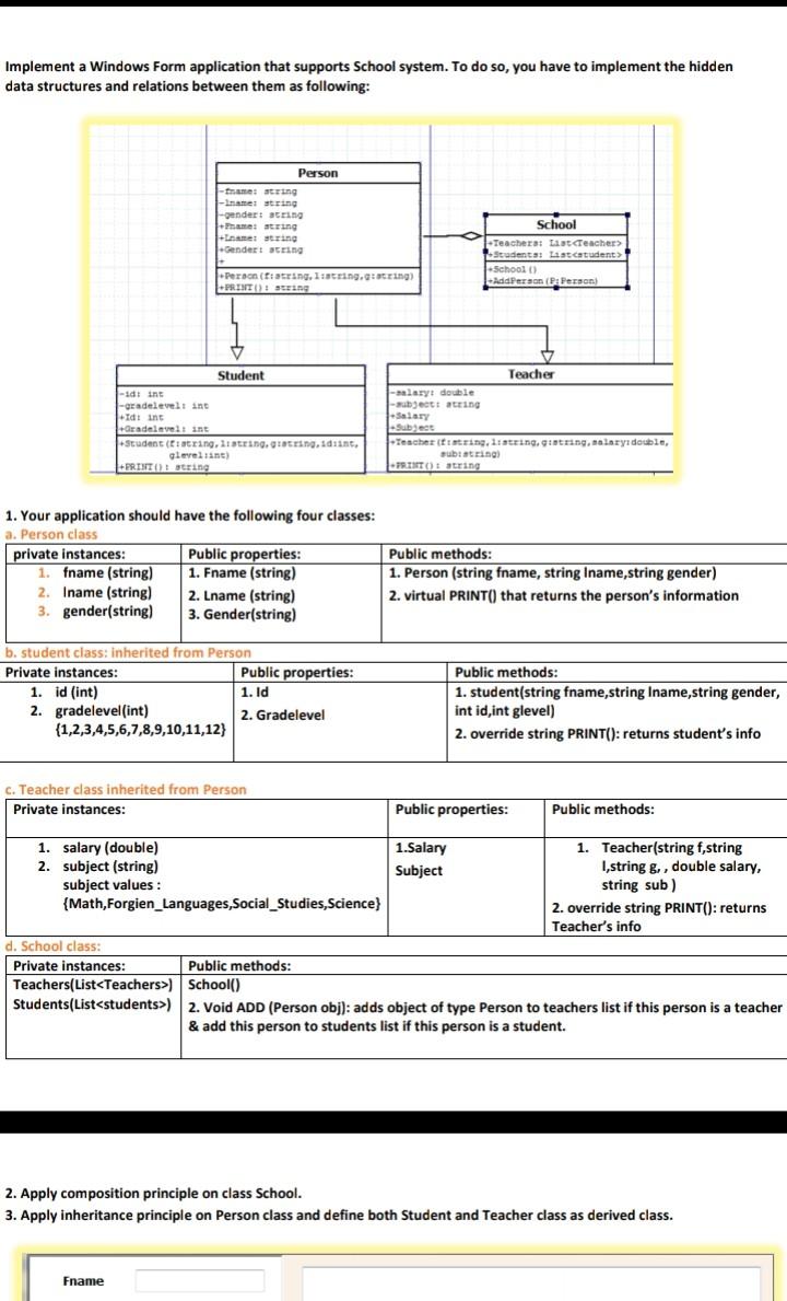Implement a Windows Form application that supports | Chegg.com
