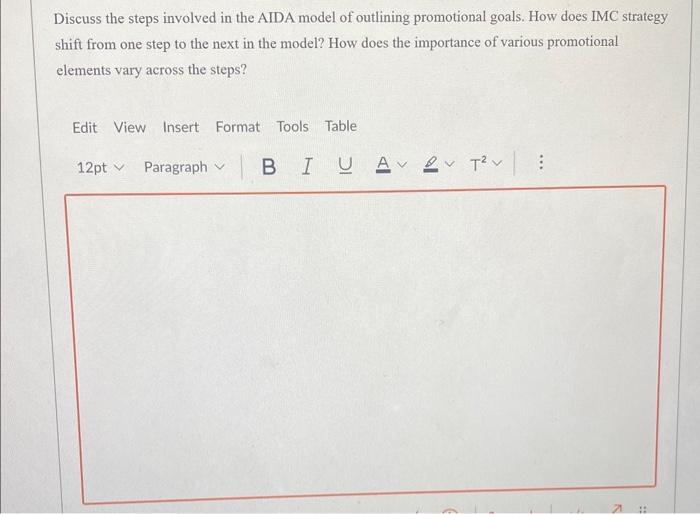 Solved Discuss the steps involved in the AIDA model of | Chegg.com