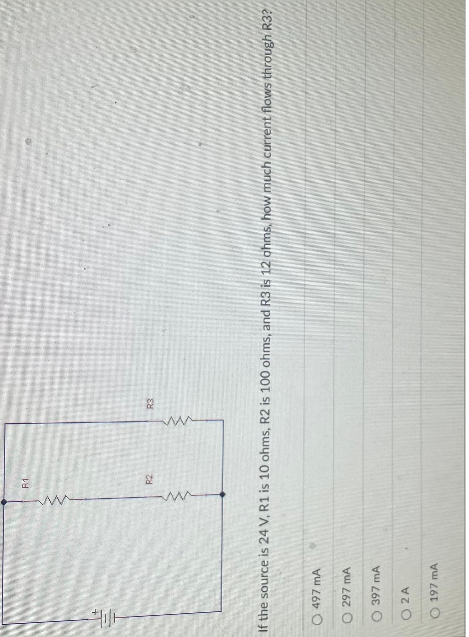 Solved If the source is 24V,R1 ﻿is 10 ﻿ohms, R2 ﻿is 100 | Chegg.com