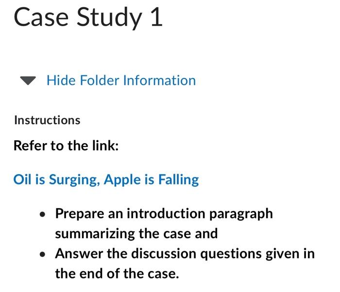 Solved Case Study 1 Hide Folder Information Instructions | Chegg.com