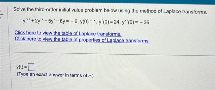 Solved Solve the initial value problem below using the | Chegg.com