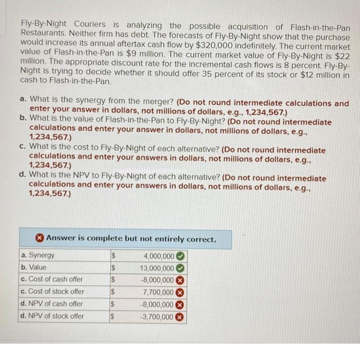 Solved Fly-By-Night Couriers is analyzing the possible | Chegg.com
