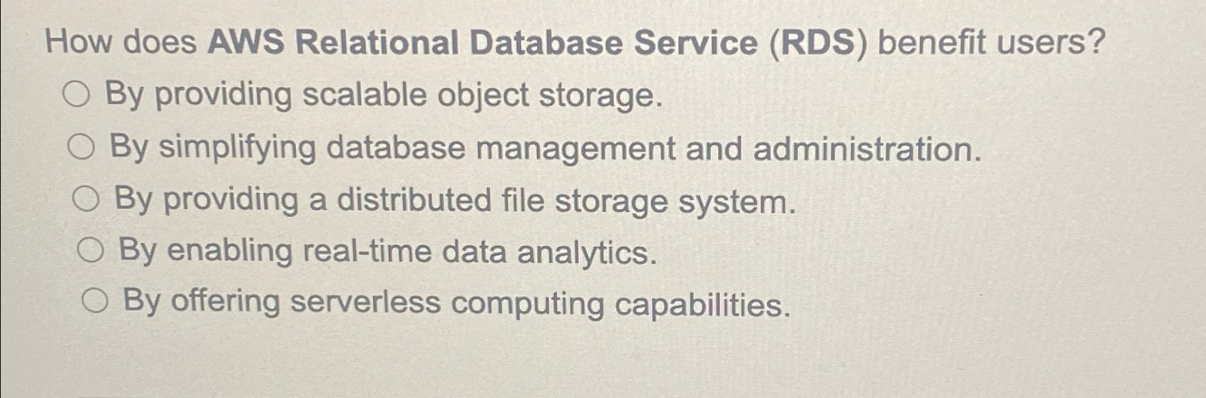 Solved How does AWS Relational Database Service (RDS) | Chegg.com