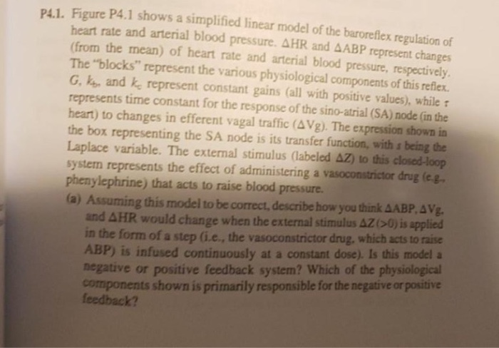 PA1. Figure P4.1 shows a simplified linear model of | Chegg.com