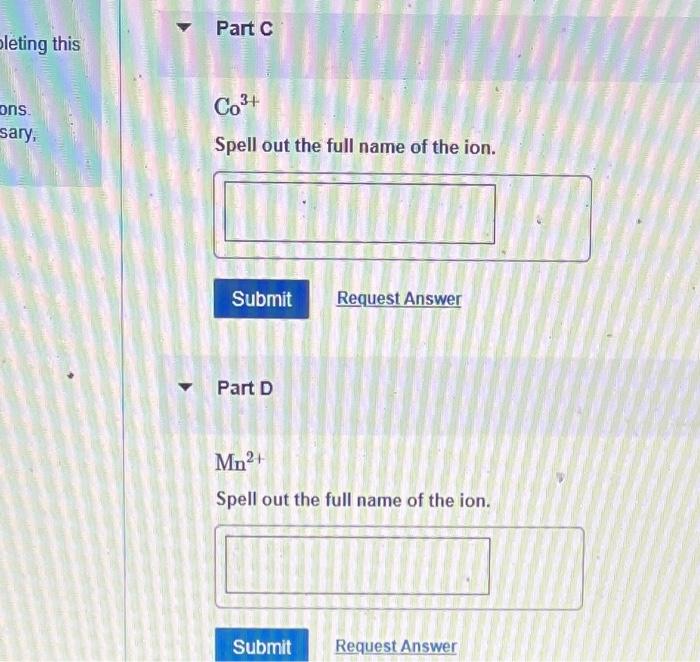 Solved Aut Spell out the full name of the ion. Submit | Chegg.com