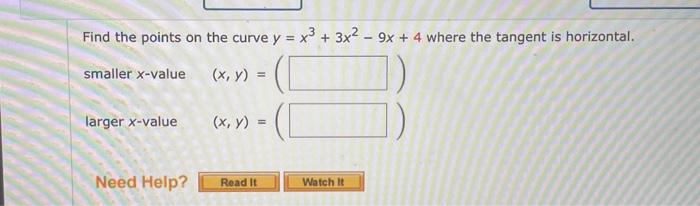 Solved Find the points on the curve y = x3 + 3x2 - 9x + 4 | Chegg.com