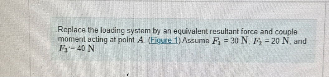 [Solved]: Replace the loading system by an equivalent result